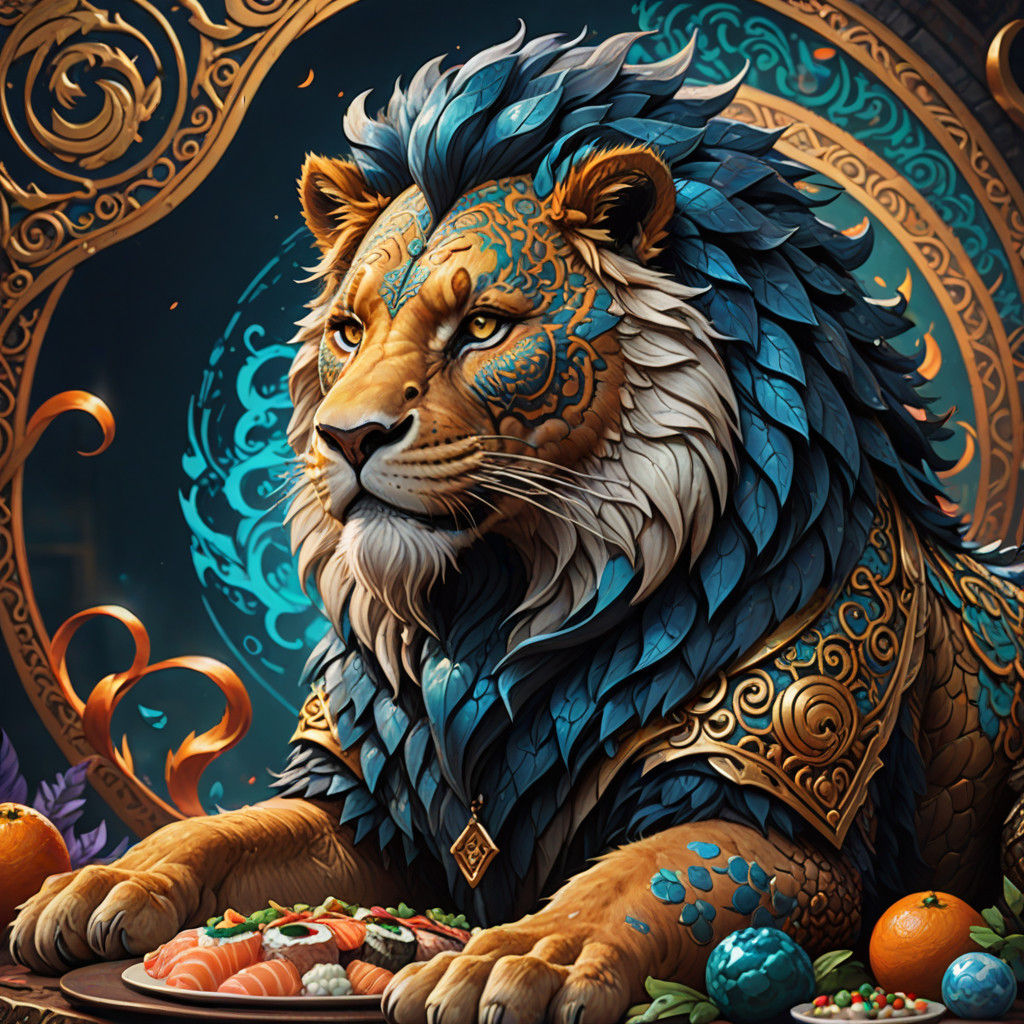 Majestic Mama Alania's Mythical Creature Logo in V... - AI Art