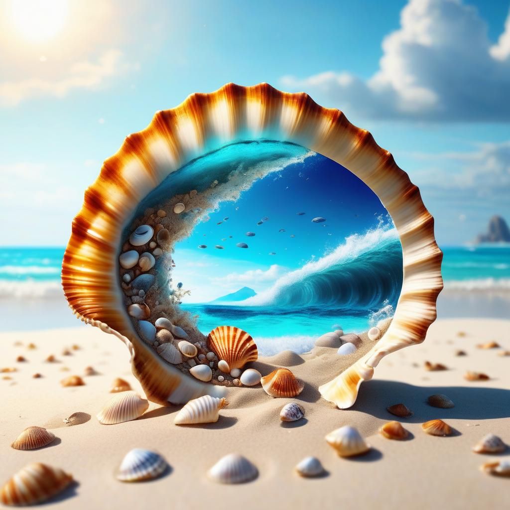 Beach Seashell. - AI Generated Artwork - NightCafe Creator