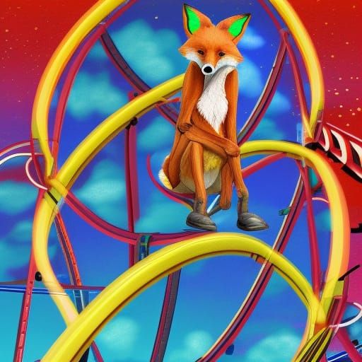 Fox Riding a Rollercoaster?!?! - Fox Riding a Rollercoaster...