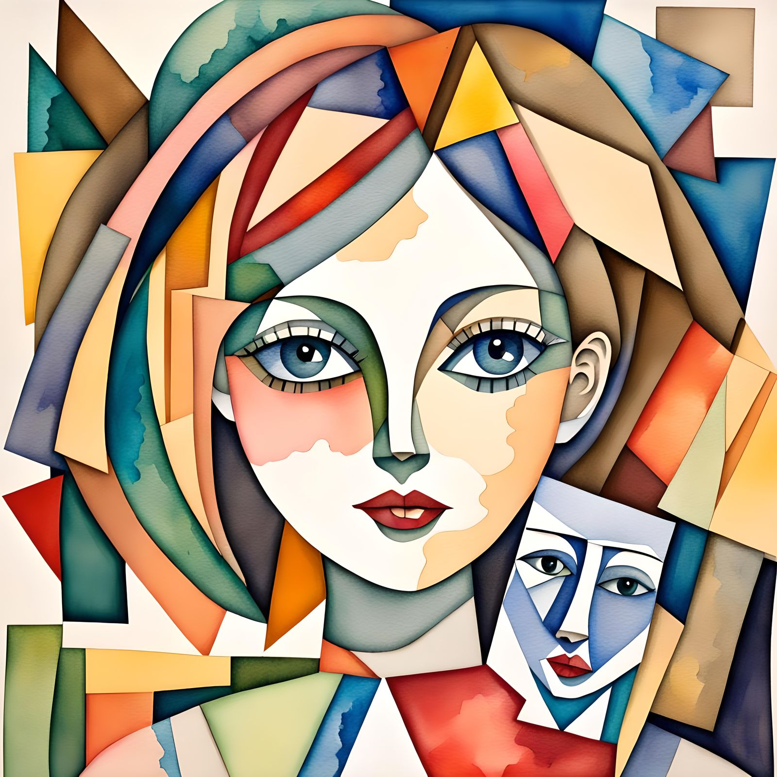 Watercolor Cubism - AI Generated Artwork - NightCafe Creator