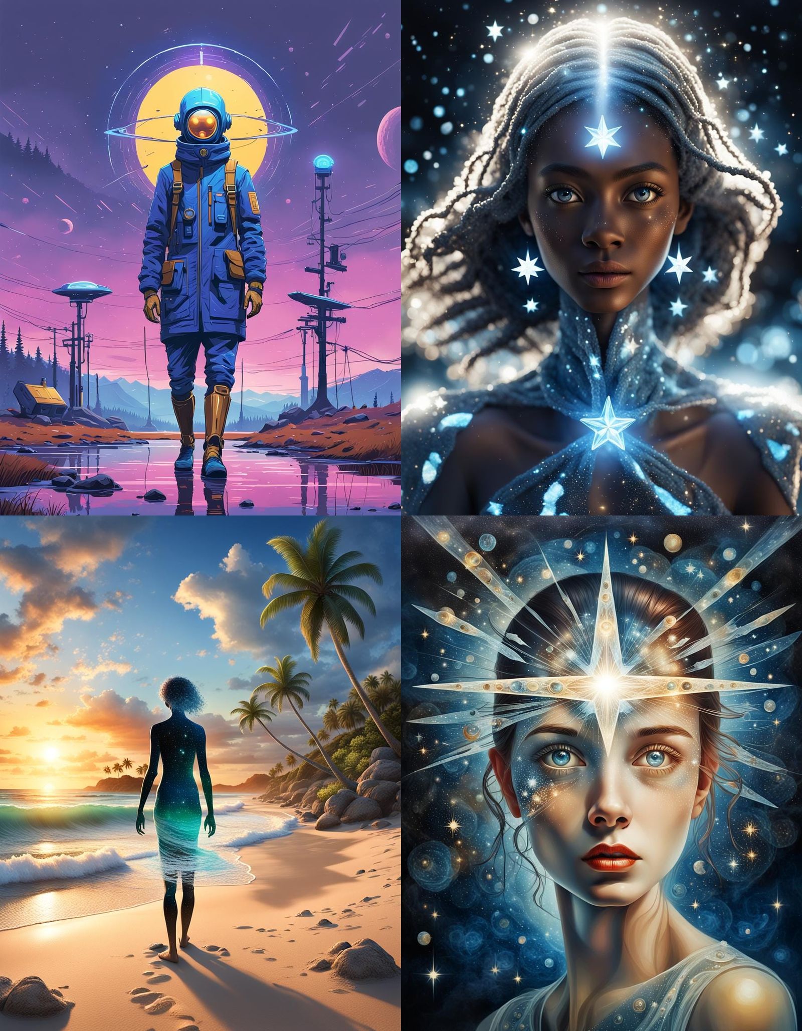 Celestial Humanoid with Gentle and Inspiring Trait... - AI Art