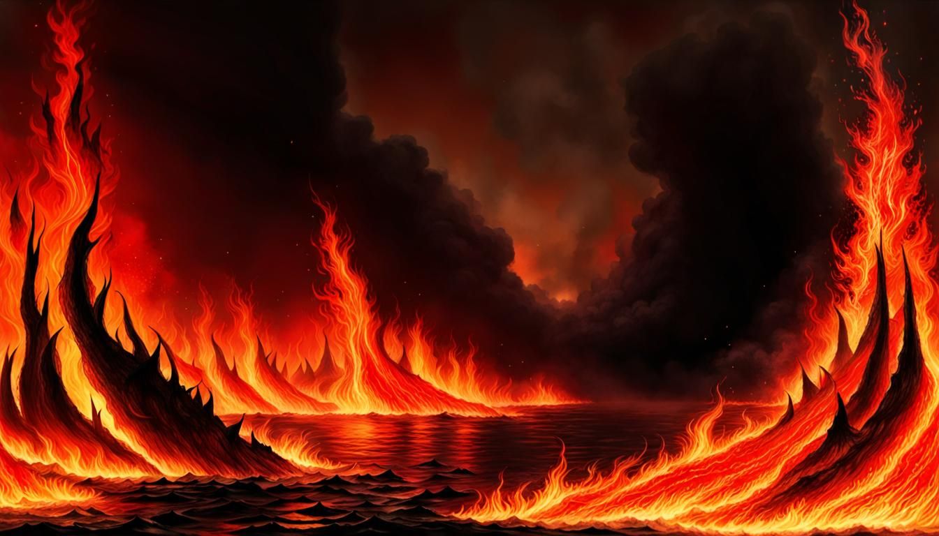 Pain Remains III: In The Sea Of Fire - AI Generated Artwork - NightCafe ...