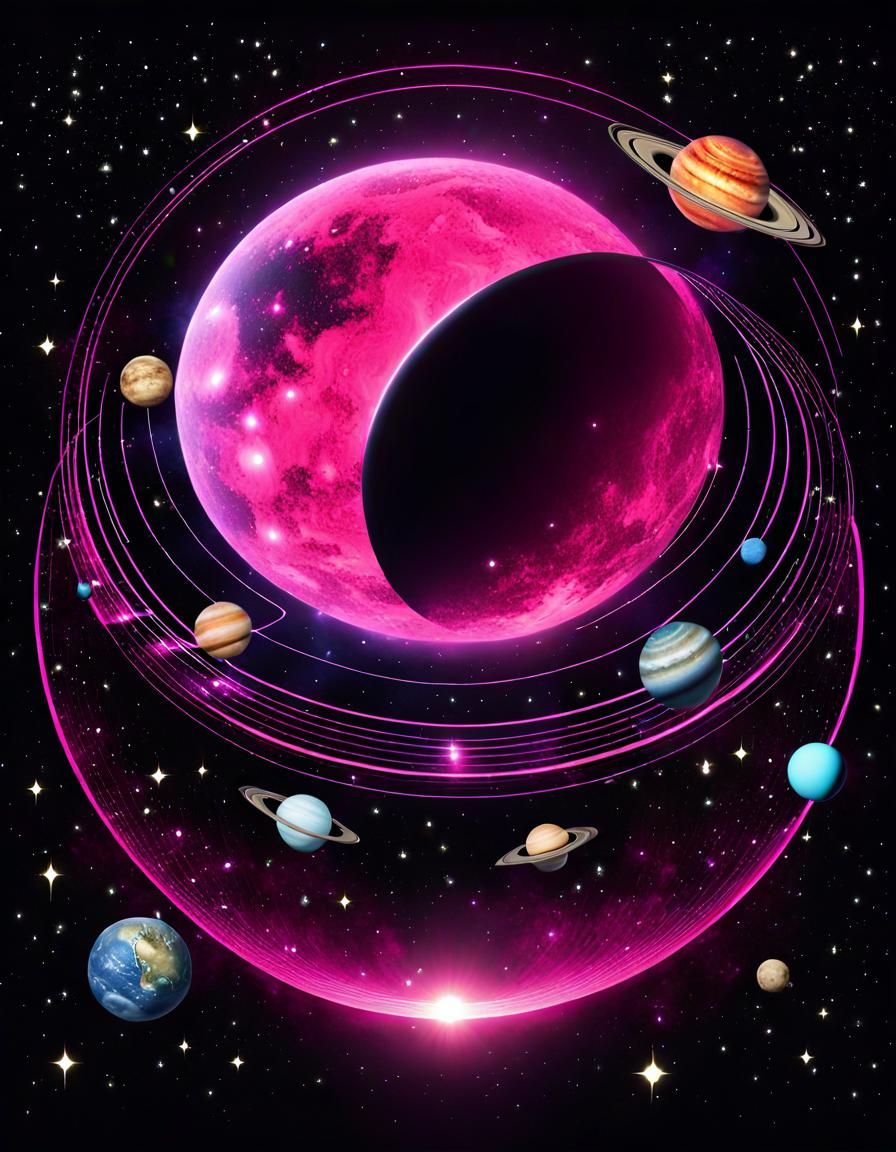 Pink galaxy and black hole - AI Generated Artwork - NightCafe Creator