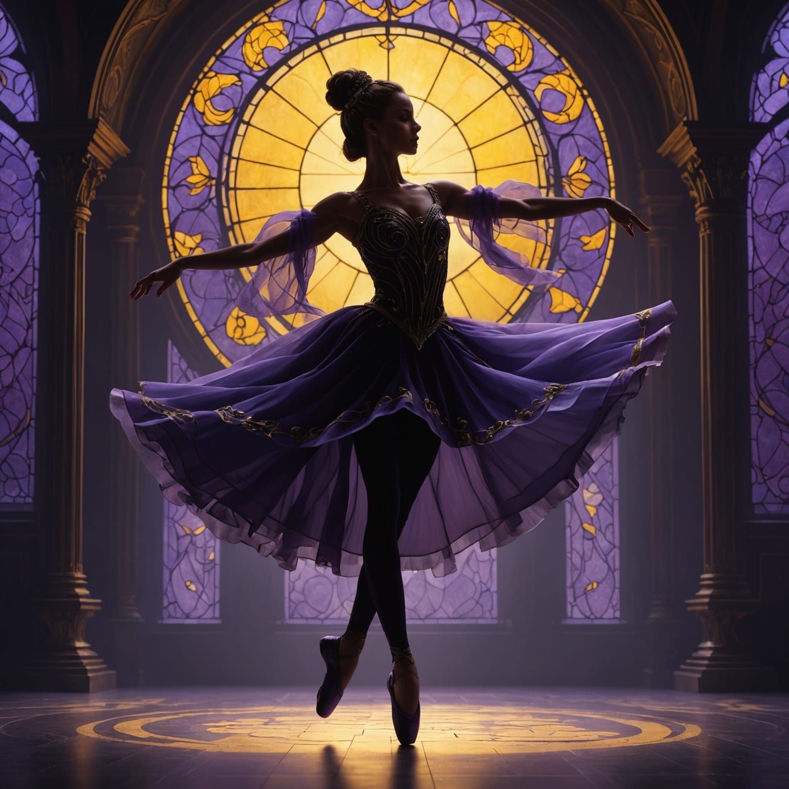 silhouette of a graceful ballerina - AI Generated Artwork - NightCafe Creator