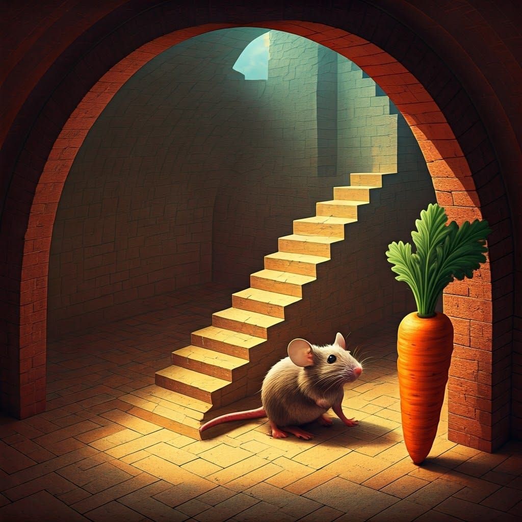 Stunning 3D Maze in Vibrant Colors, Inspired by Es... - AI Art