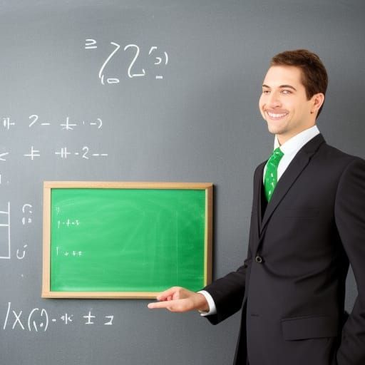 math teacher, man in suit and tie, green chalkboard - AI Generated ...