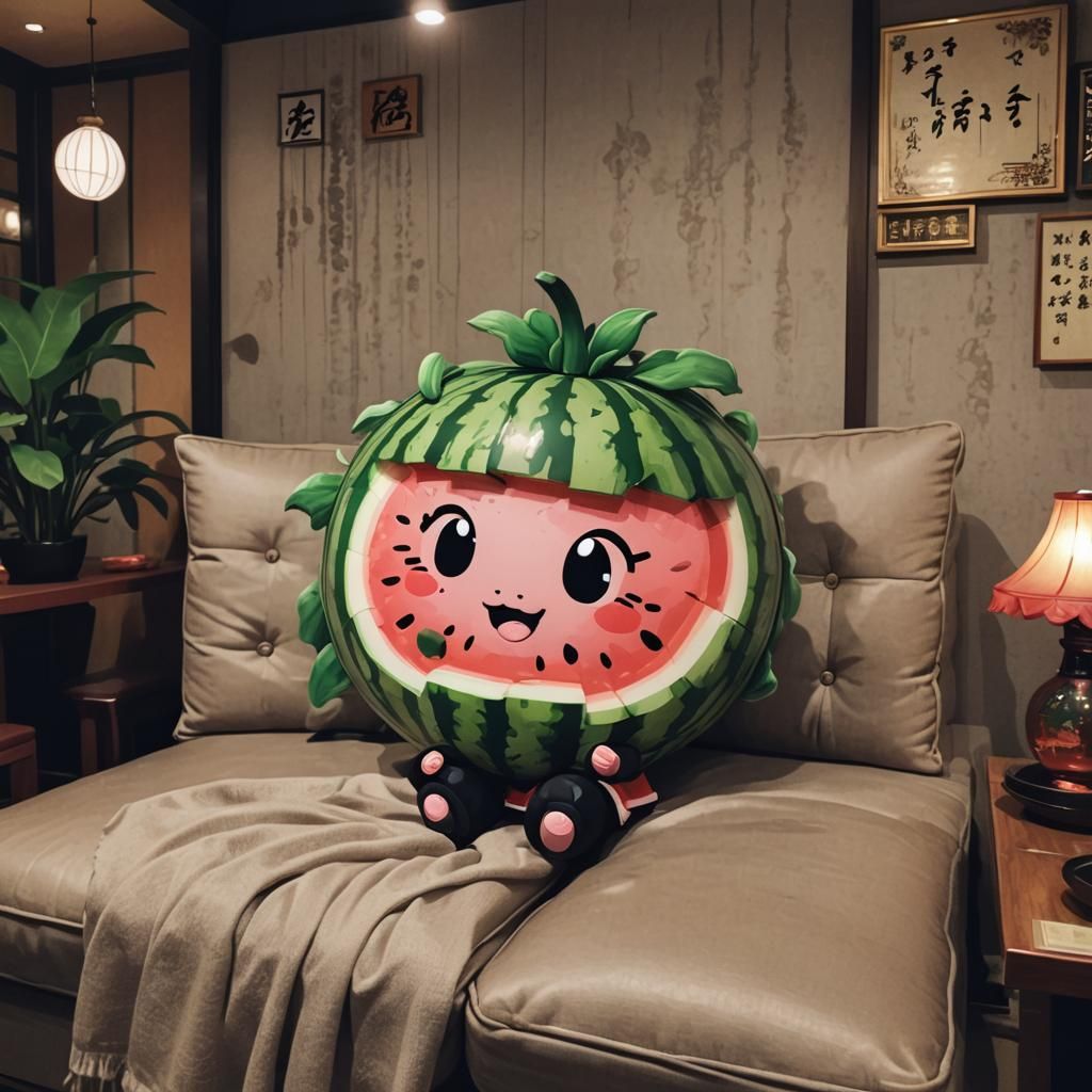 chibi watermelon - AI Generated Artwork - NightCafe Creator