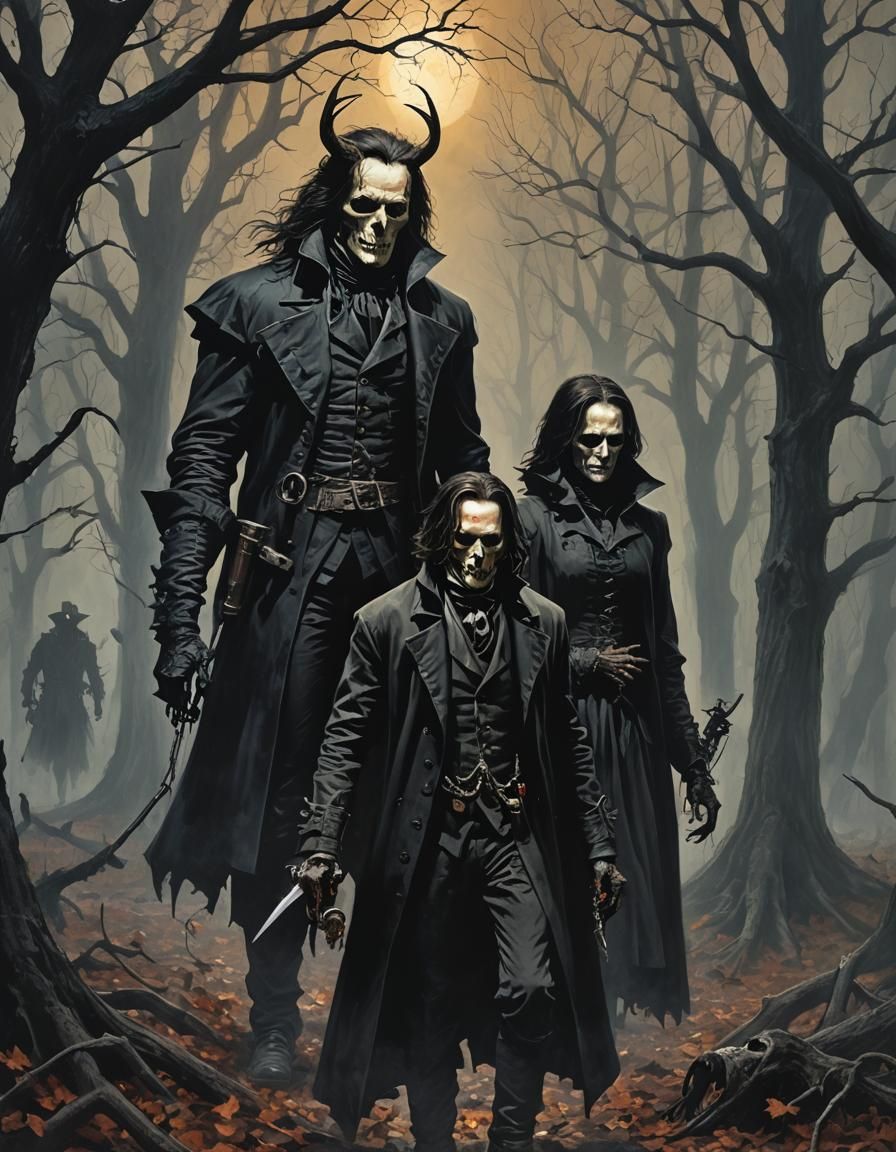 dark gothic sleepy hollow horror - AI Generated Artwork - NightCafe Creator