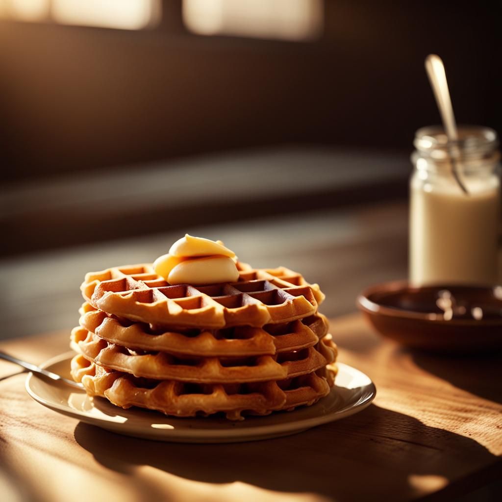 One single fluffy waffle - Cozy Waffle Moment in Cinematic ...