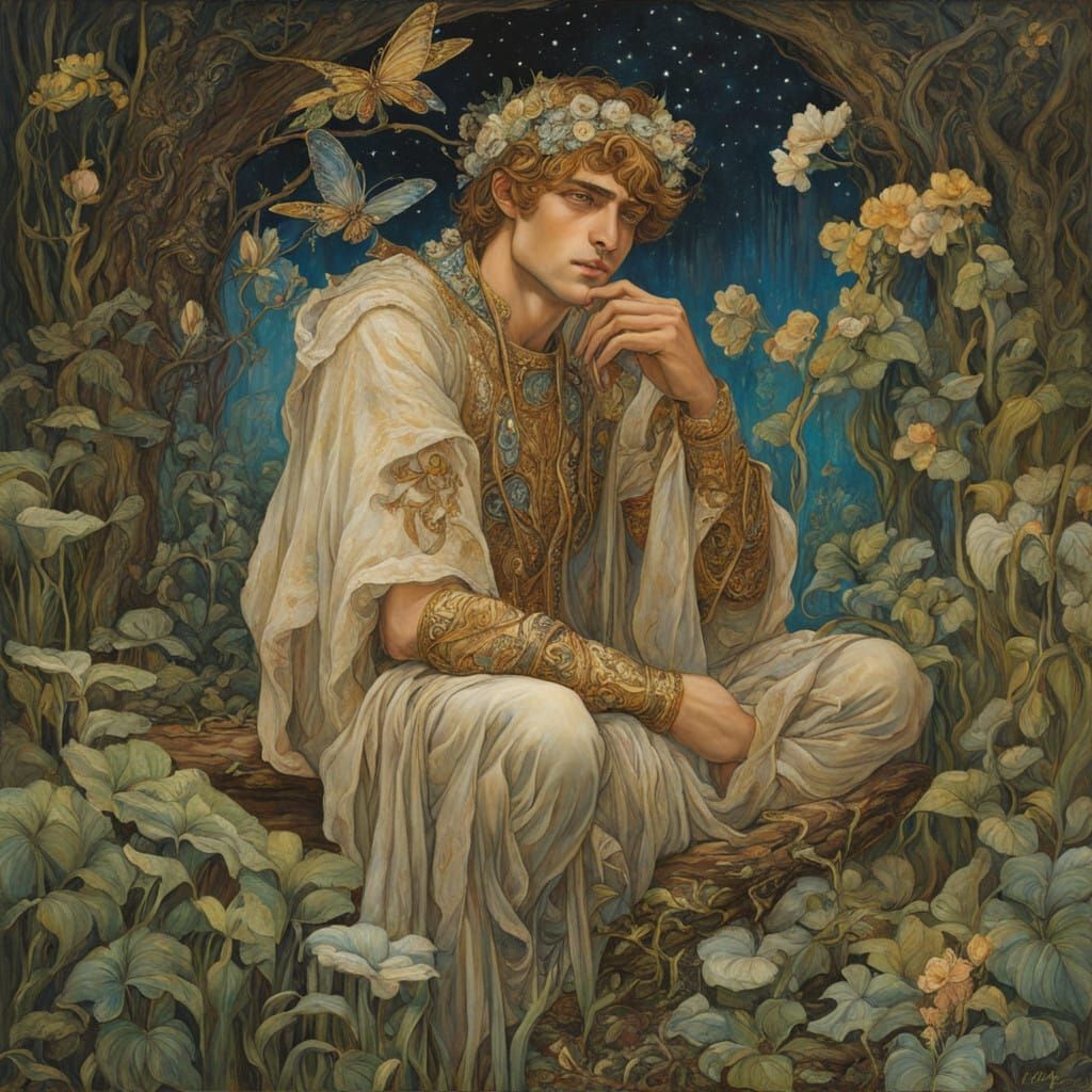 weeping handsome male-fairy, 18, everglades, hyperdetailed 🌕🏳️‍🌈🔥 ...