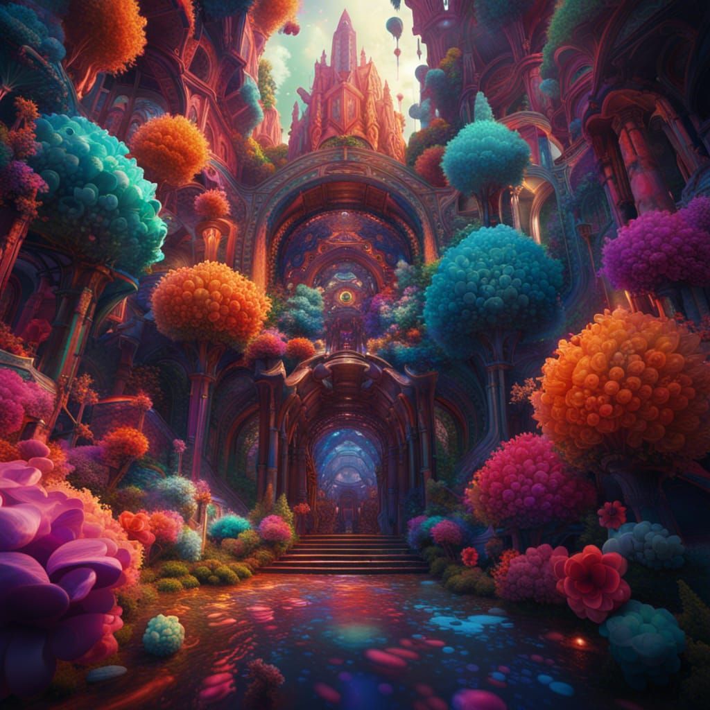 Technicolour dreamscape - AI Generated Artwork - NightCafe Creator