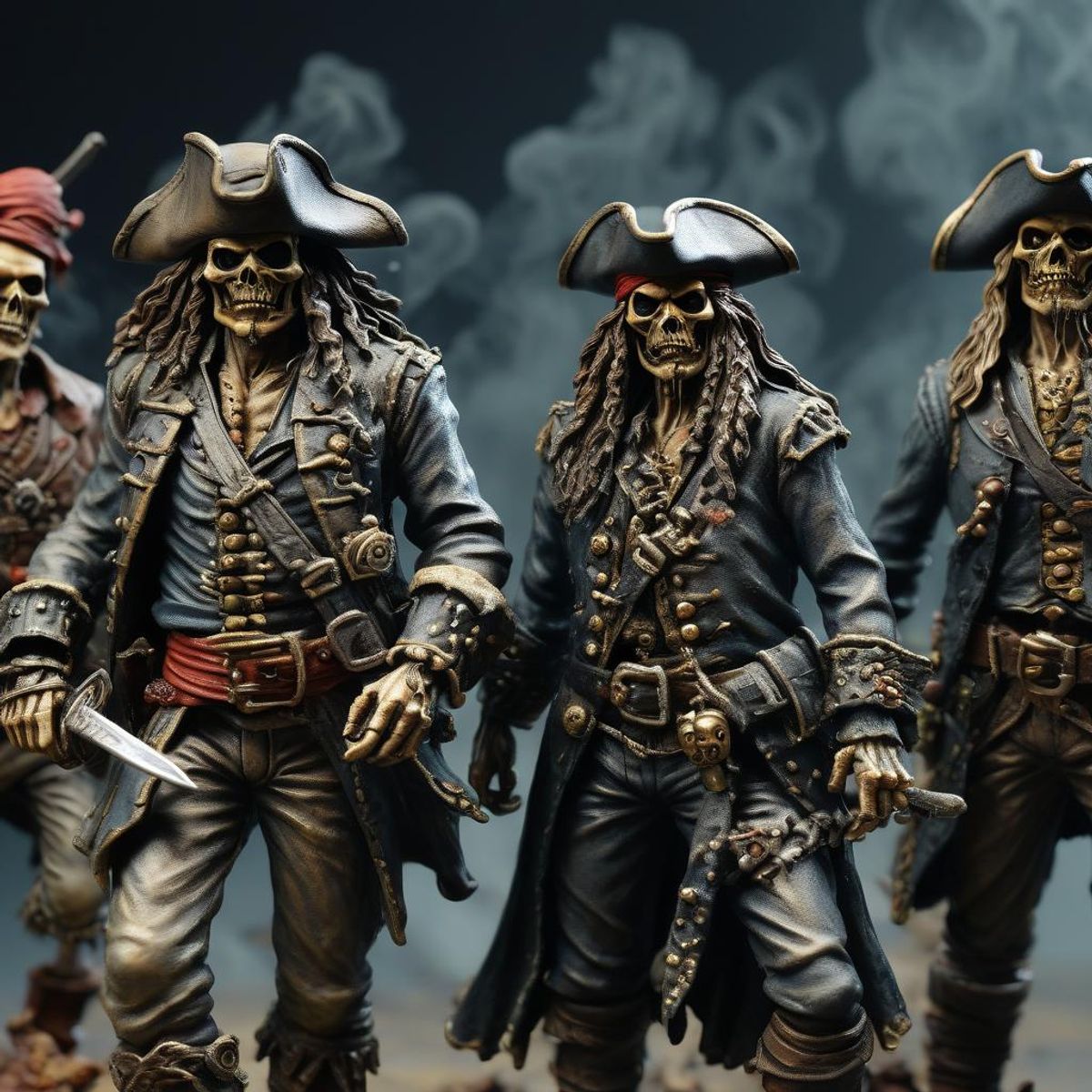Ivory miniature figurines of pirates and Eddy from Iron maiden ...