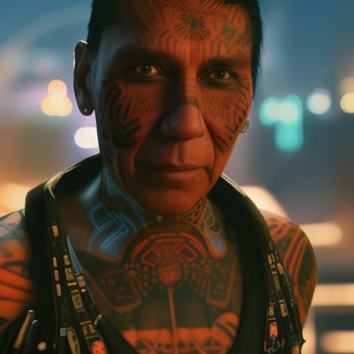 Cyberpunk native American. - AI Generated Artwork - NightCafe Creator