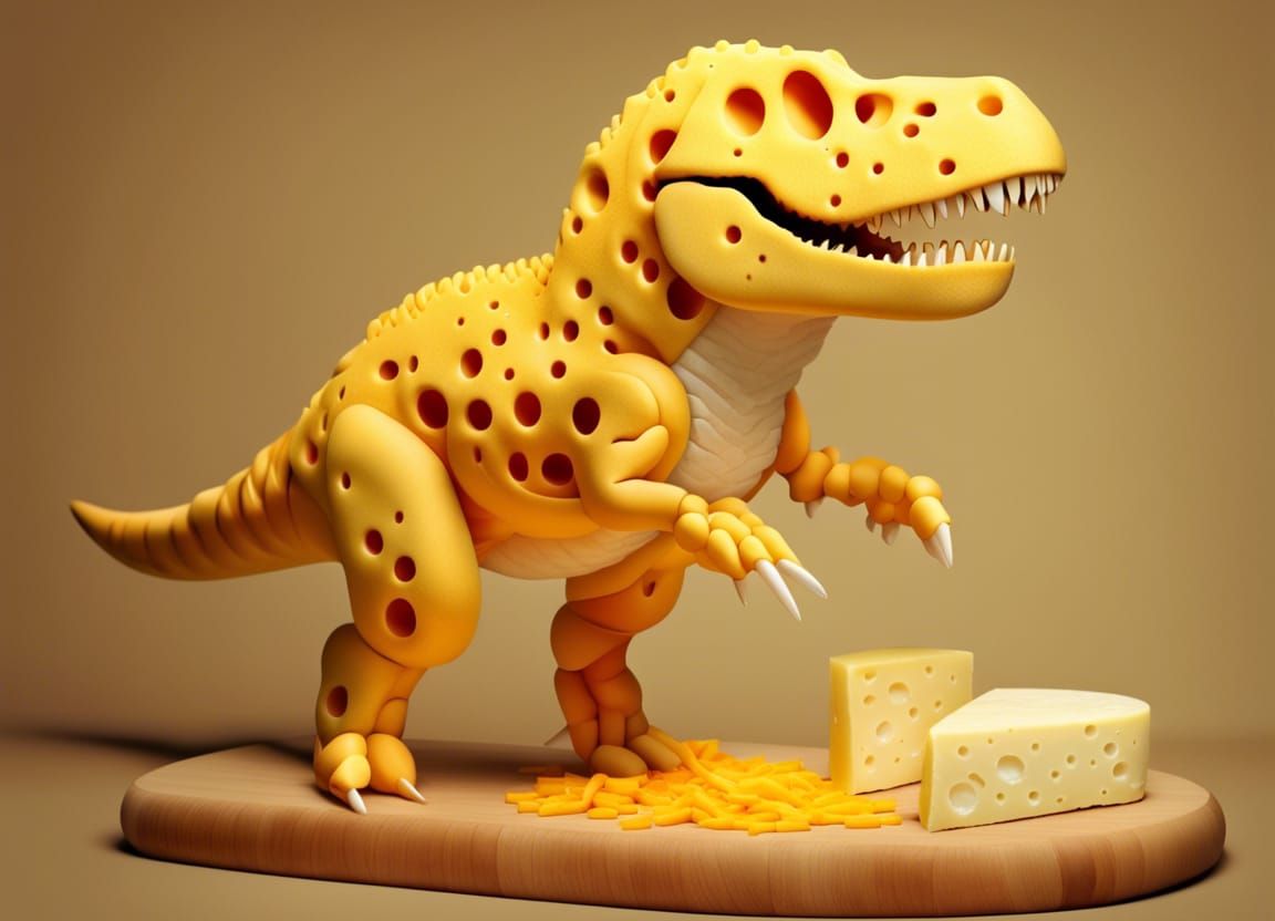 T-rex made of cheese - AI Generated Artwork - NightCafe Creator