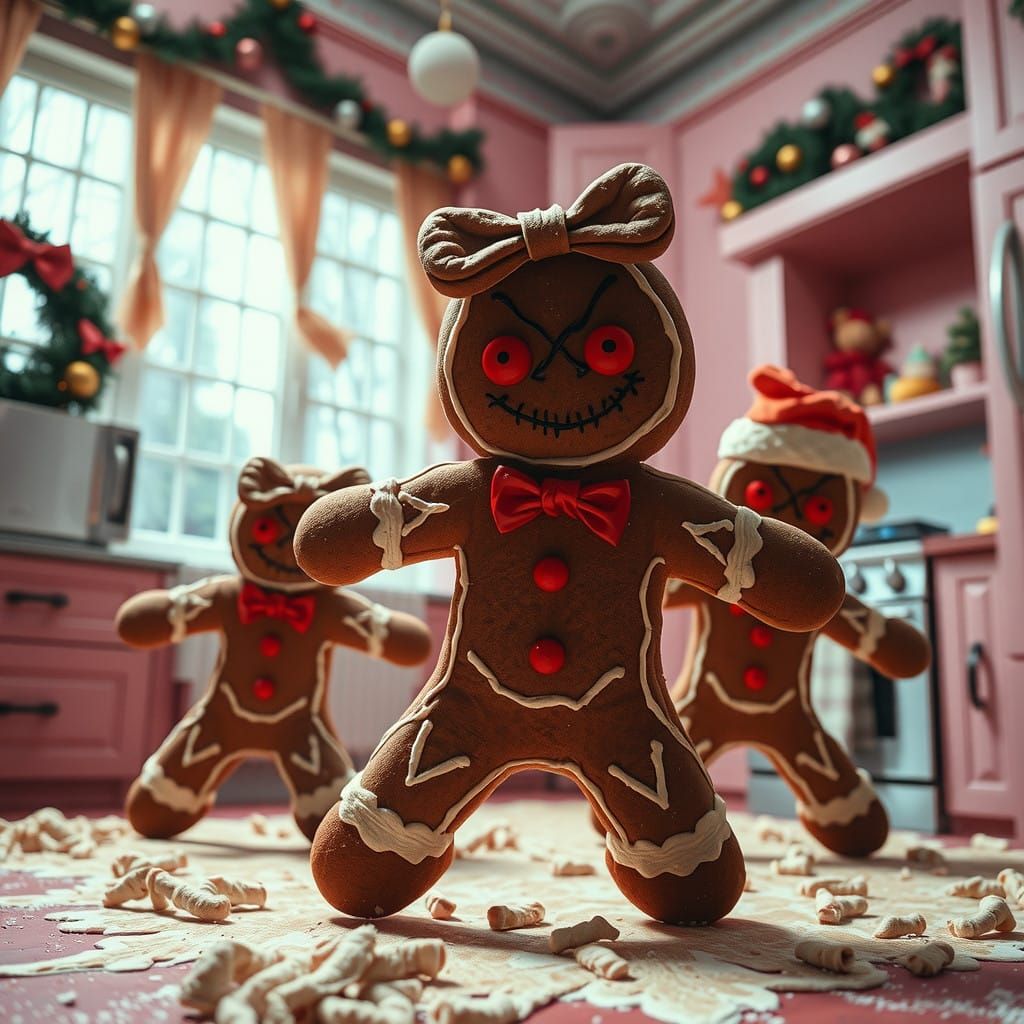 Psycho Gingerbread - Surreal Gingerbread Horror Scene in Hyp...