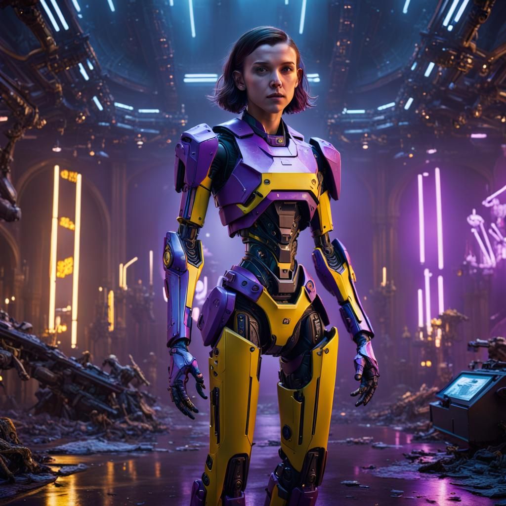 millie bobby brown cyborg - AI Generated Artwork - NightCafe Creator