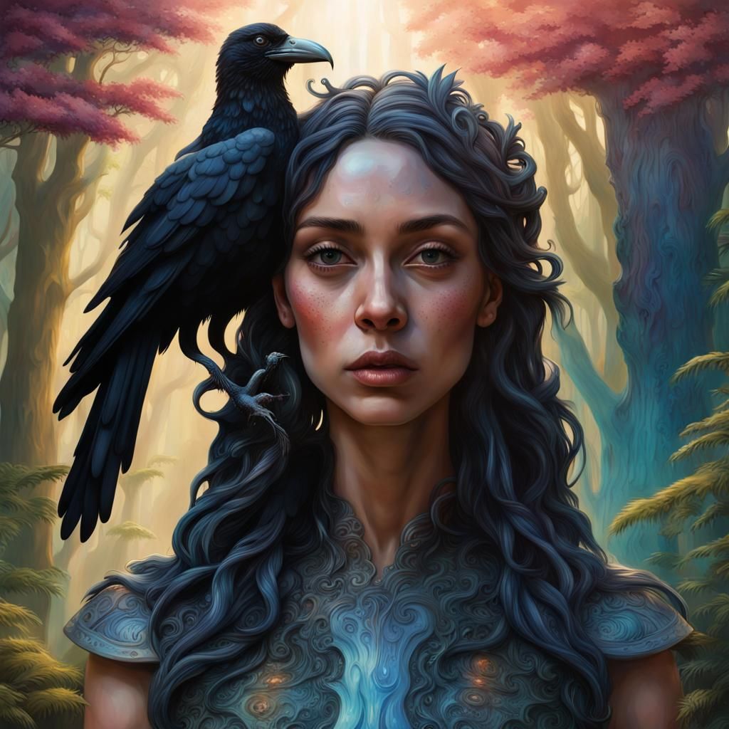 Raven Woman in The Wild. - AI Generated Artwork - NightCafe Creator
