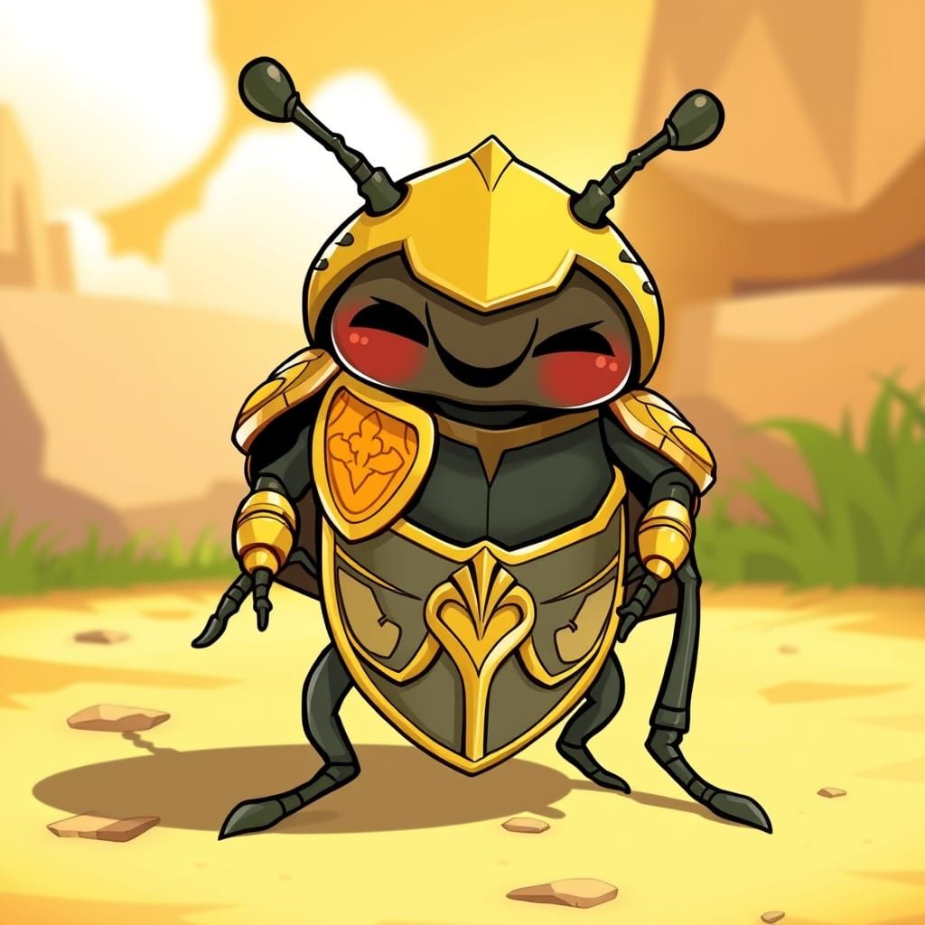 The Gold Bug. #Humorous - Whimsical Golden Scarab Beetle Wi...
