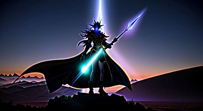 Heroic Kitiara Commands Blue Dragons in Dark Fanta... - AI Art