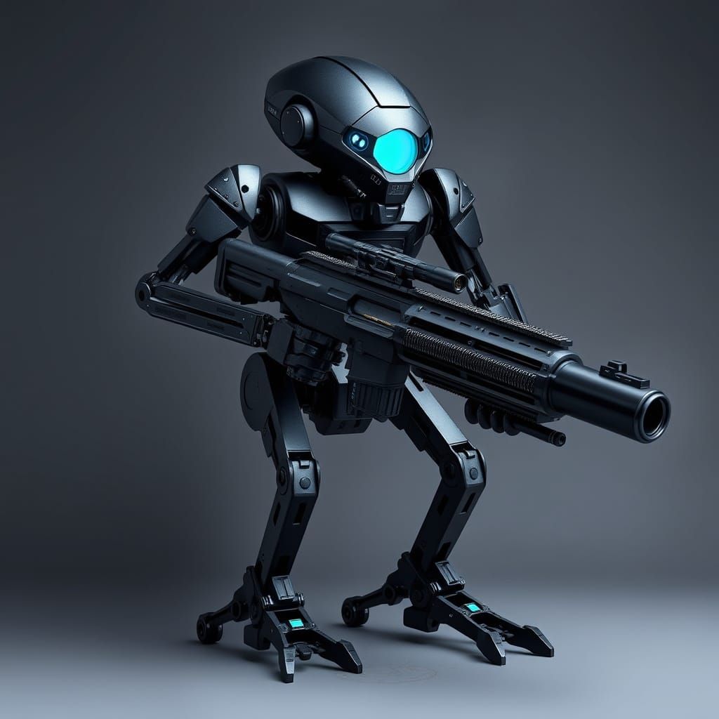 Cyberpunk-Style Assassin Droid in Stealth Mode - AI Art