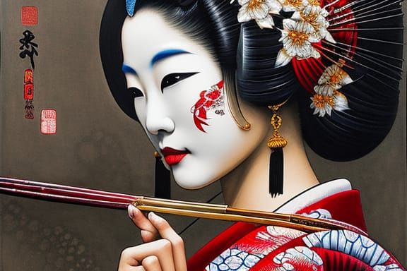 Japanese geisha - AI Generated Artwork - NightCafe Creator