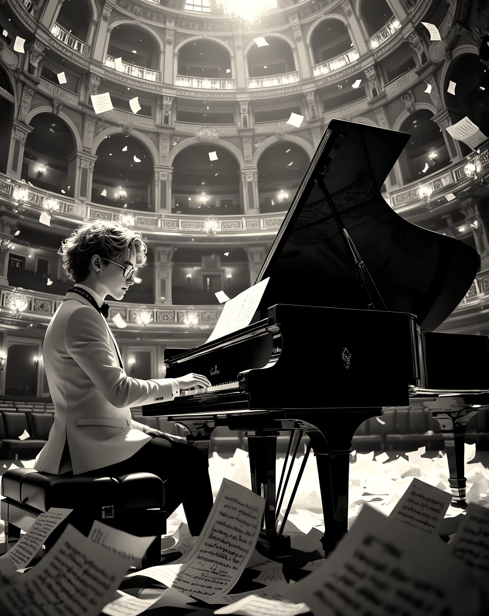 Dapper Musician in a Concert Hall - AI Art