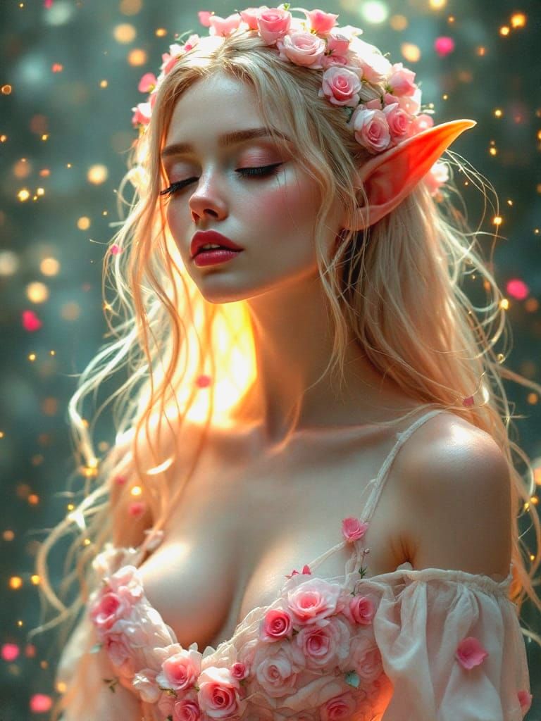 Wearing Roses - Ethereal Ukrainian Elf Maiden in Whispers of...