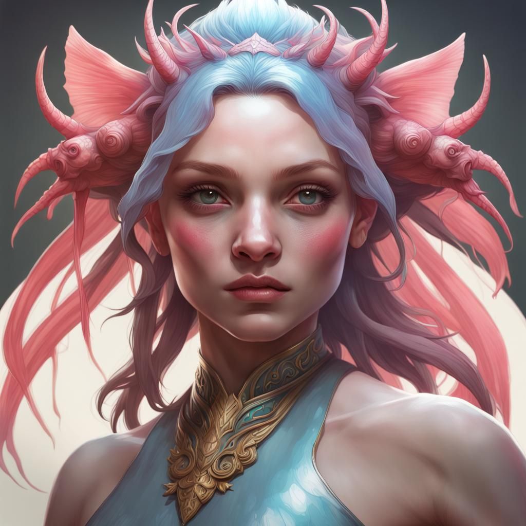 Axolotl Princess - Axolotl Princess in HyperDetailed Concept...