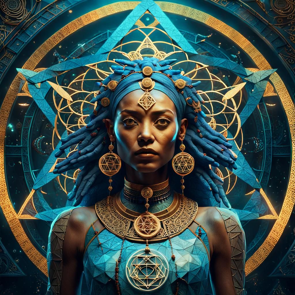Beautiful photo Portrait of the female god of time, surrounded by ...