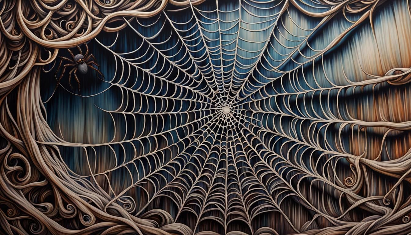 Highly intricate spider web. - AI Generated Artwork - NightCafe Creator