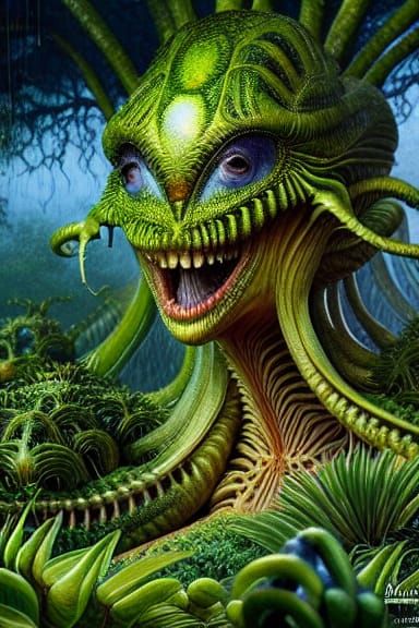 Alien chlorophylle addict - AI Generated Artwork - NightCafe Creator