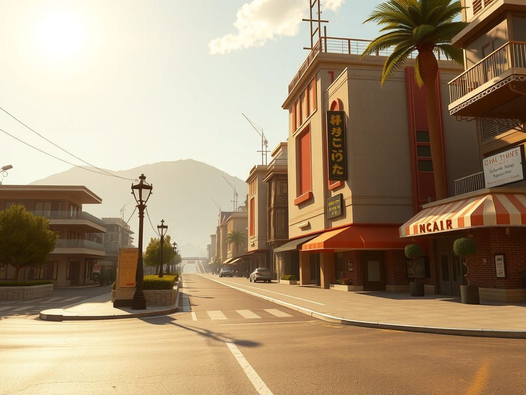 Vibrant Solarpunk Town Radiates Hope under Golden ... - AI Art