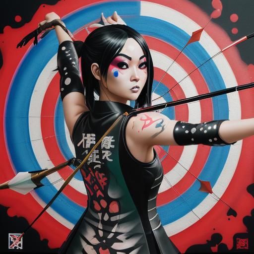 Goth Archer Shooting Arrow Into Bullseye! - AI Generated Artwork ...