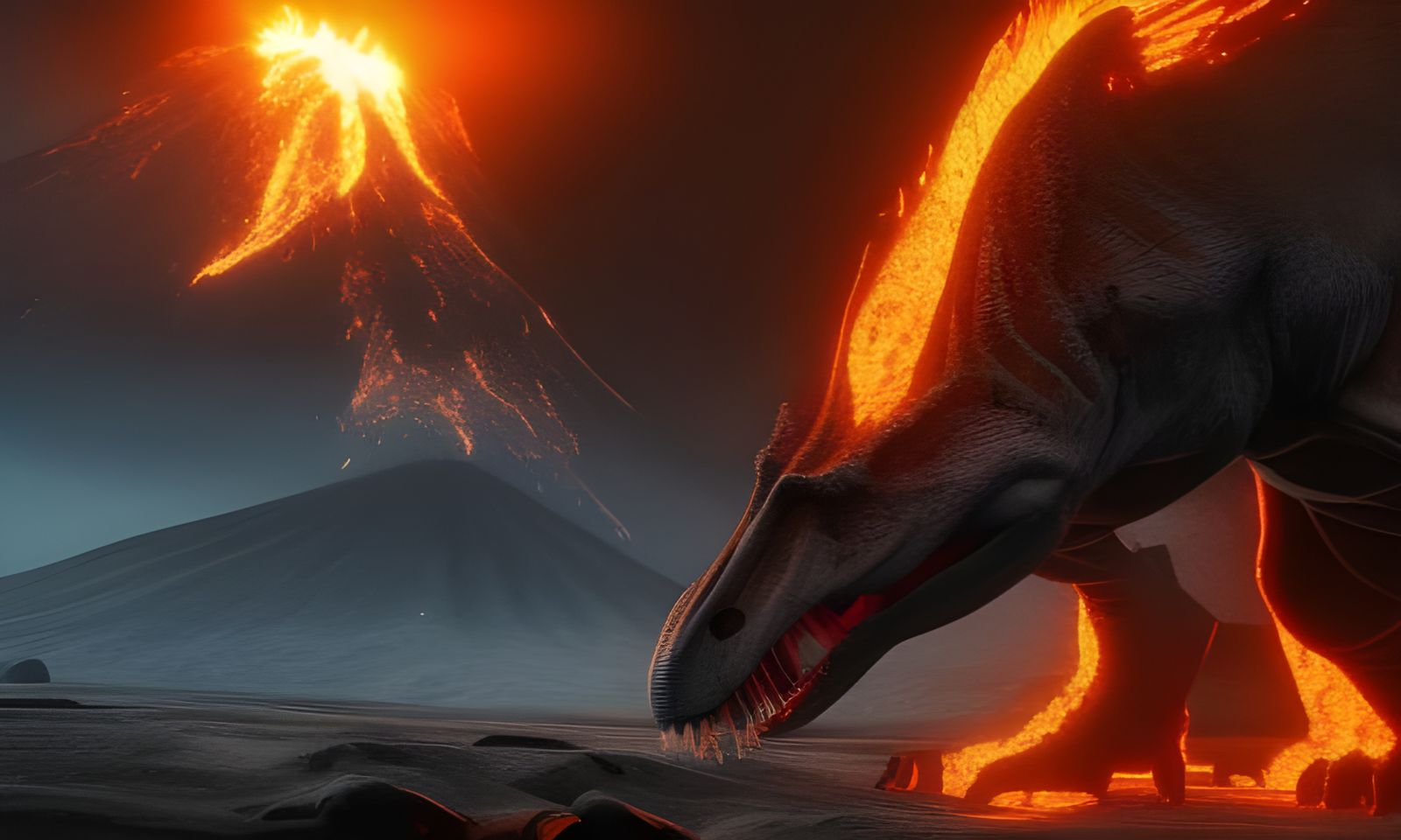 The Volcano beast - Epic T-Rex Confronts the Fury of a Magma...
