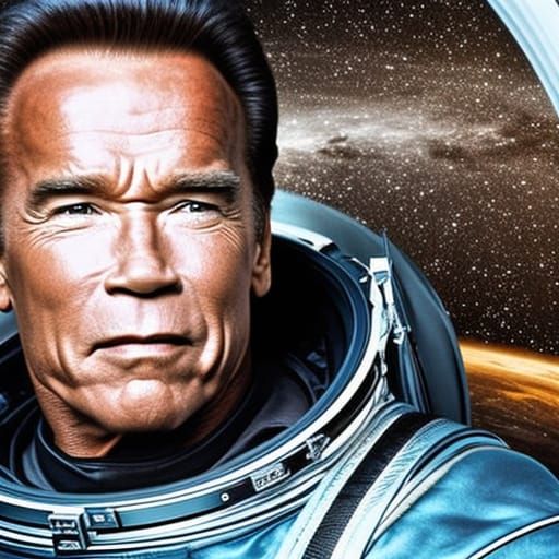 Arnold Schwarzenegger as an astronaut flying in space - AI Generated ...