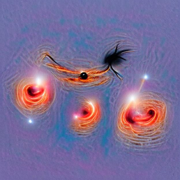 A triple star of three black holes revolving around each other in a ...