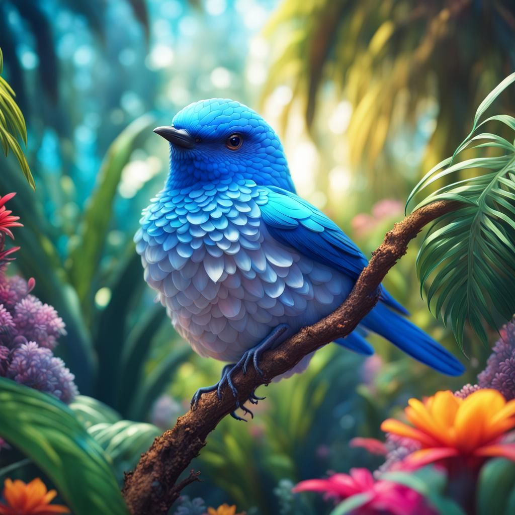 Crystal Bluebird - AI Generated Artwork - NightCafe Creator