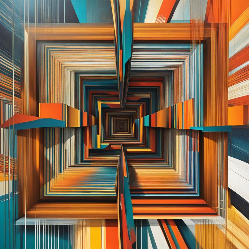 Vibrant Abstraction in Nested Depth - AI Art