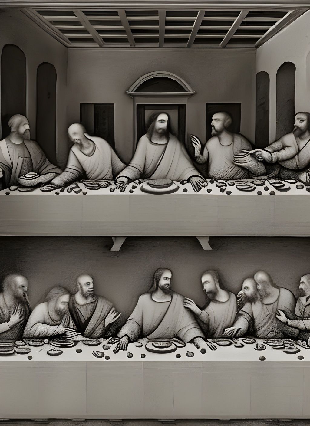 Pencil Sketch of The Last Supper - AI Generated Artwork - NightCafe Creator