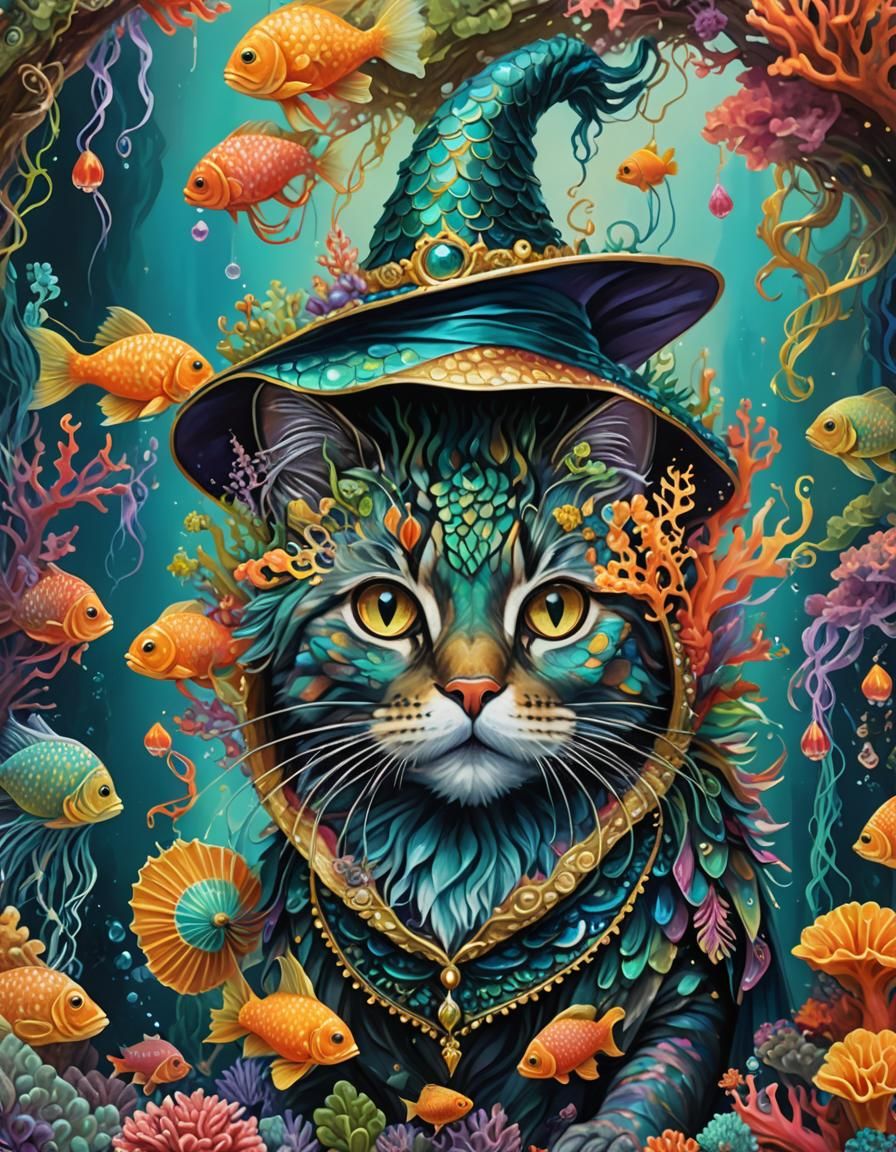 (intricately detailed imaginative acrylic paint portrait of a magical ...