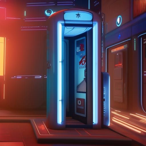 A futuristic teleporter phone booth. - AI Generated Artwork - NightCafe ...