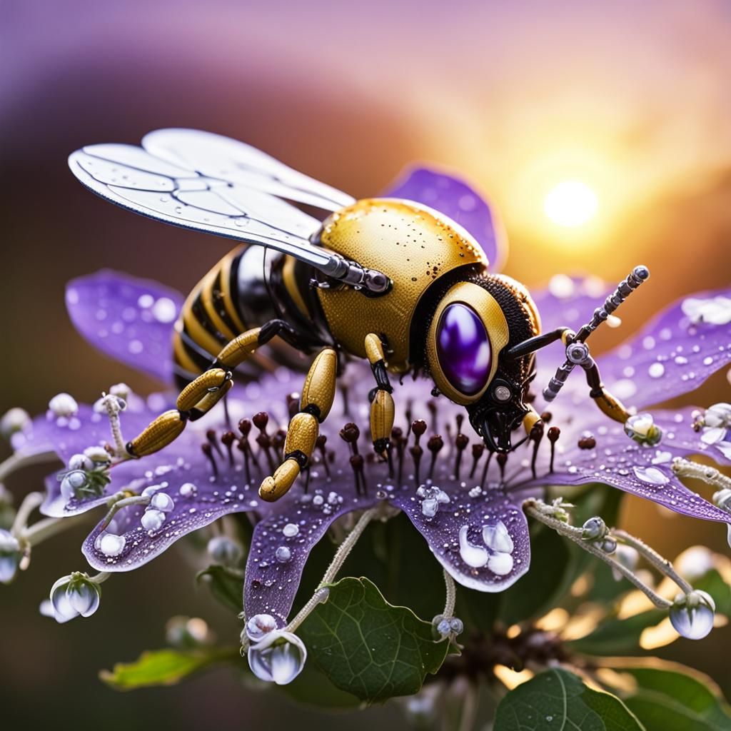 Cyborg bee - AI Generated Artwork - NightCafe Creator