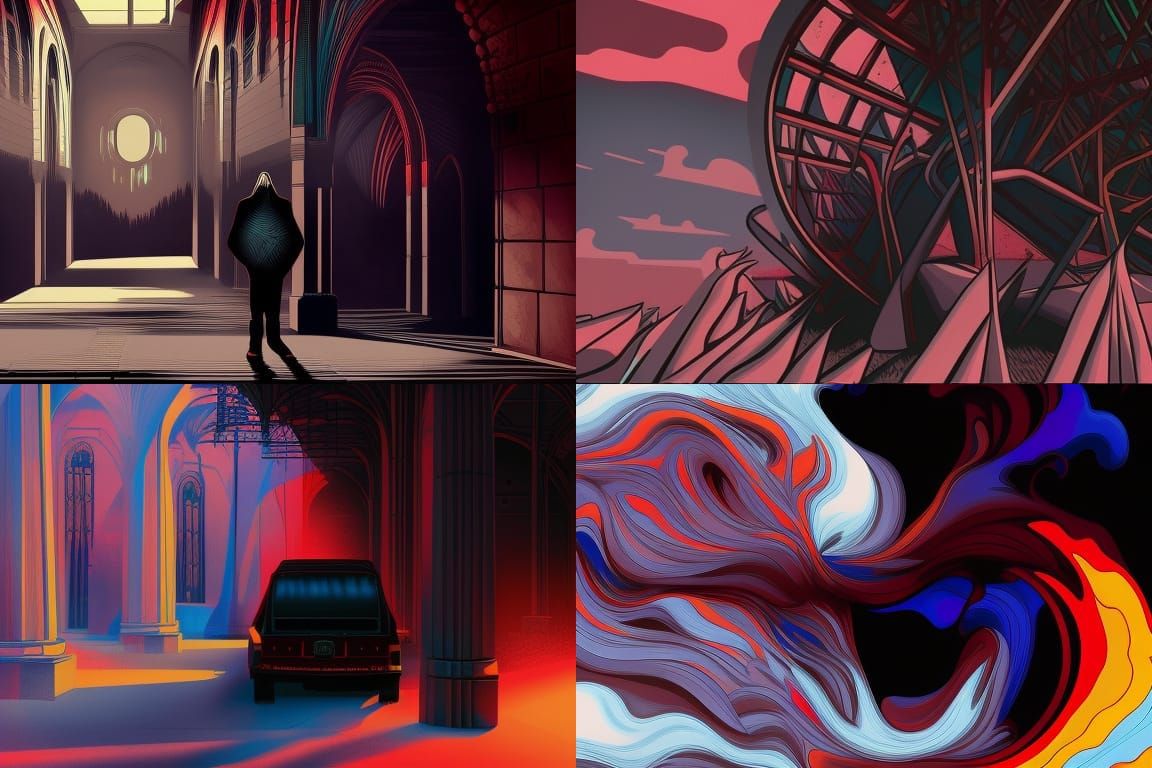 Dan Mumford complementary colors gothic art minimalism photorealism 8K ...