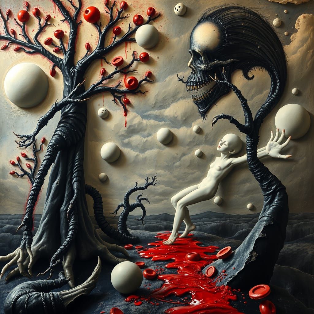 Ethereal Surrealism: A Gothic Nightmare Unfolds - AI Art