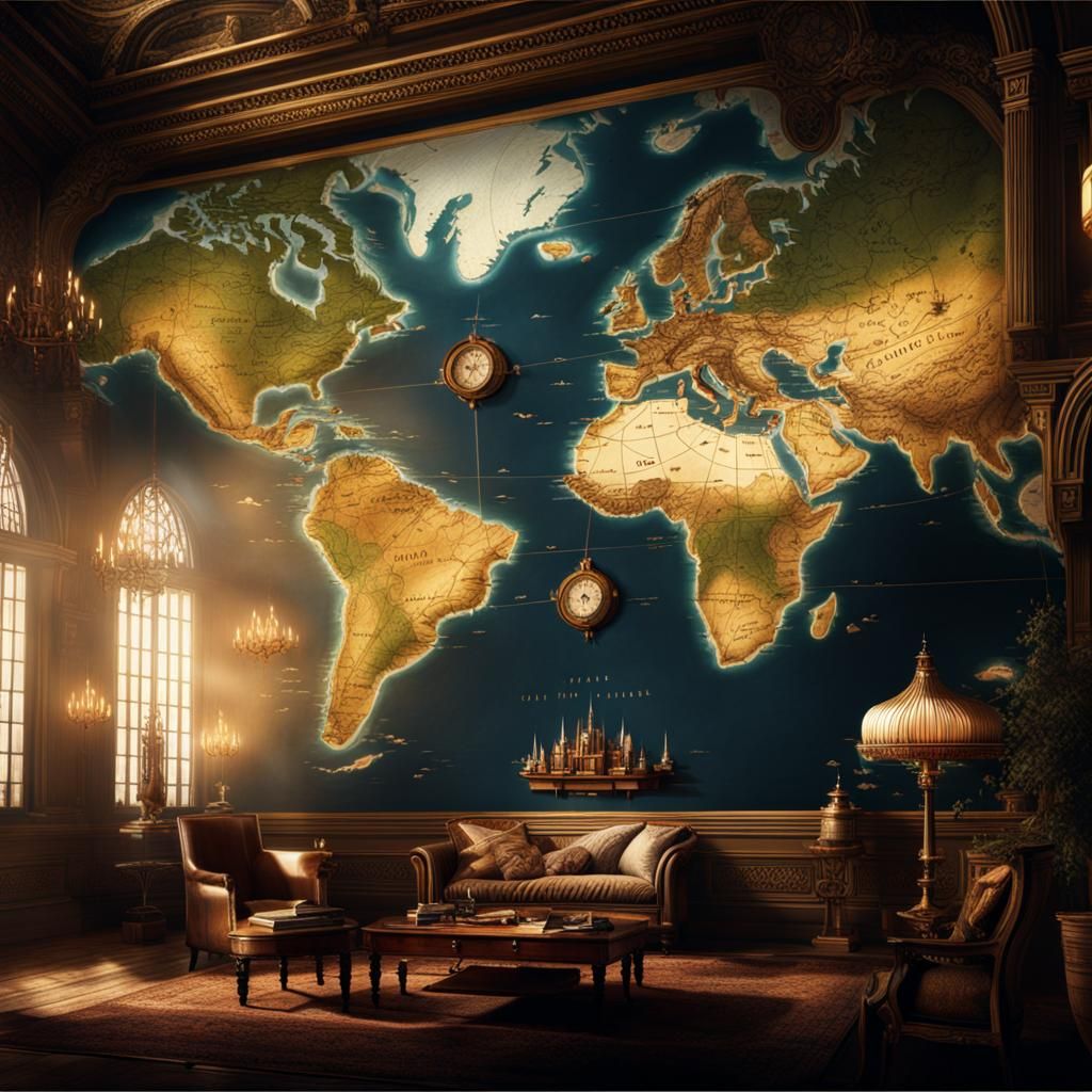 Draw an old fashioned map. - AI Generated Artwork - NightCafe Creator