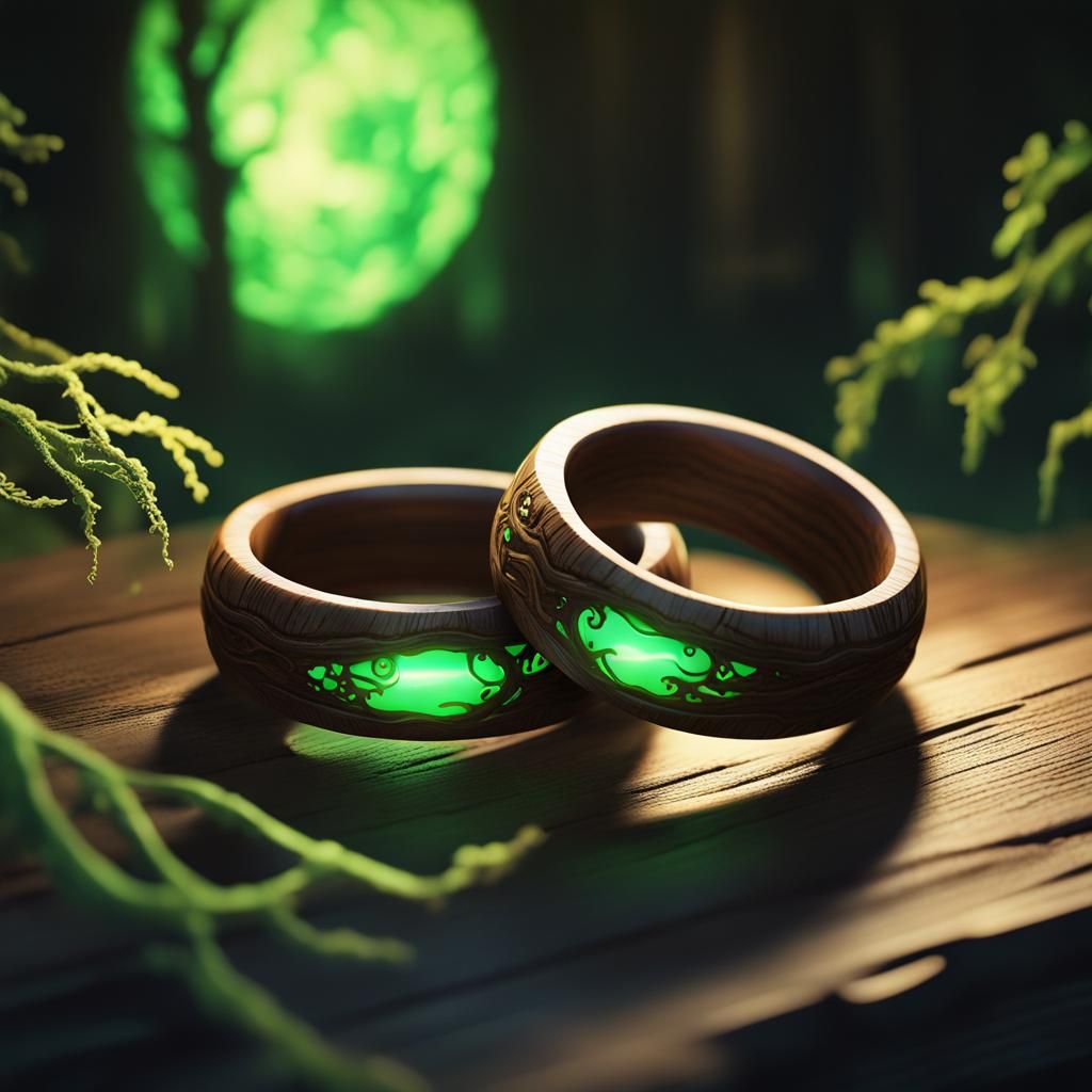 Gnarled wooden cursed wedding rings - AI Generated Artwork - NightCafe ...
