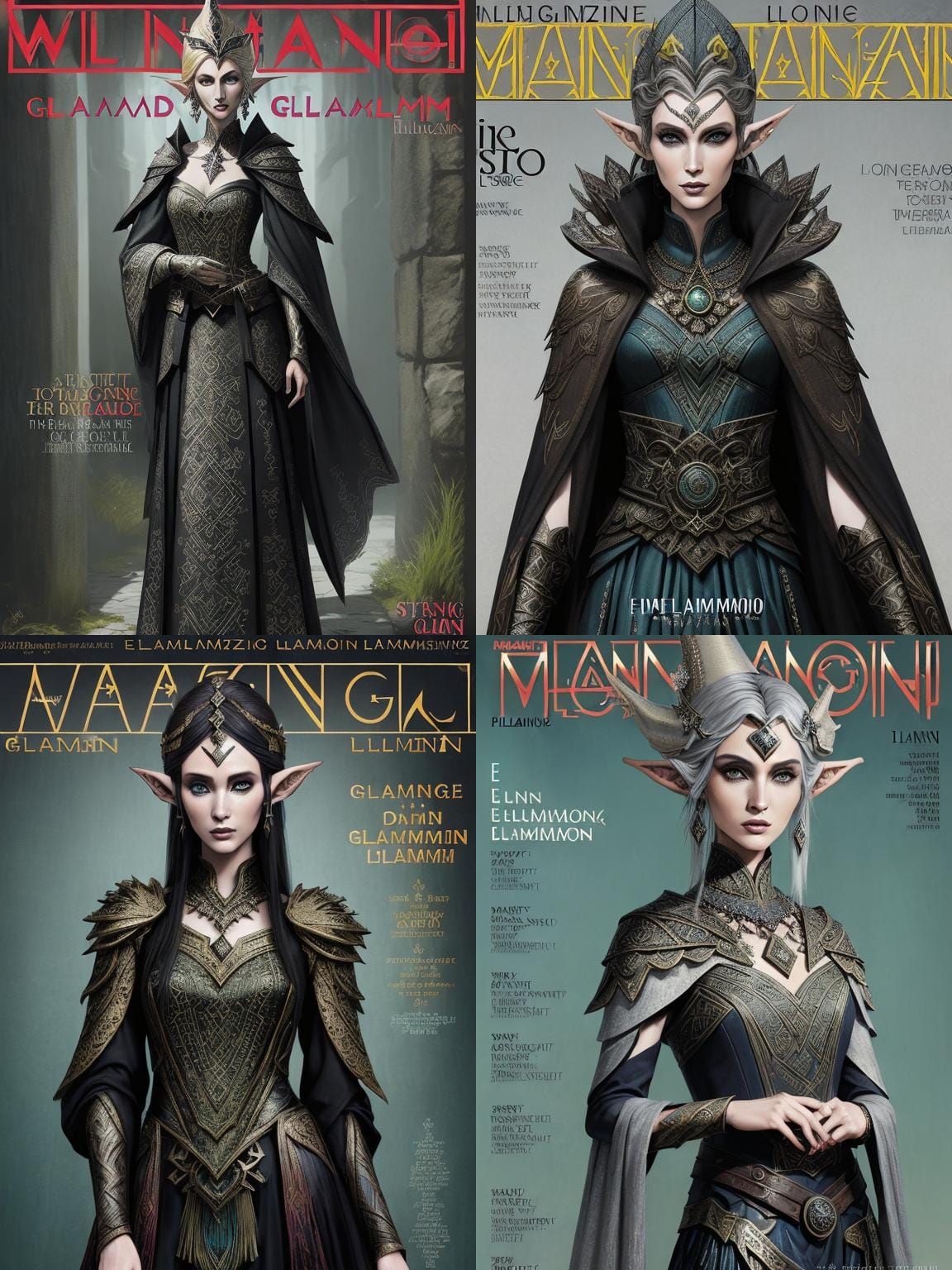 elf glam magazine 5...9 - AI Generated Artwork - NightCafe Creator