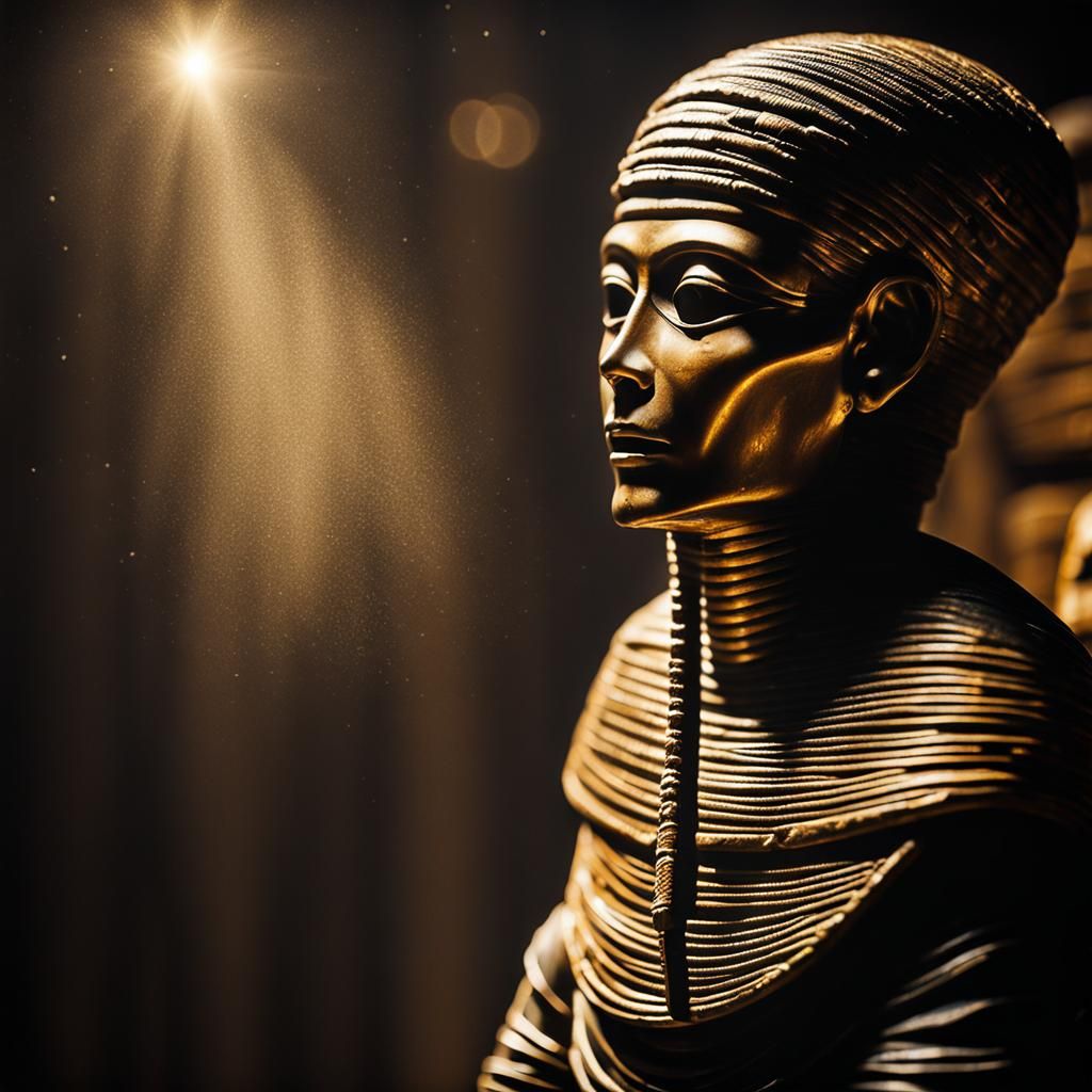 Ancient alien mummy 1900s photograph telephoto lens light dust parallax ...