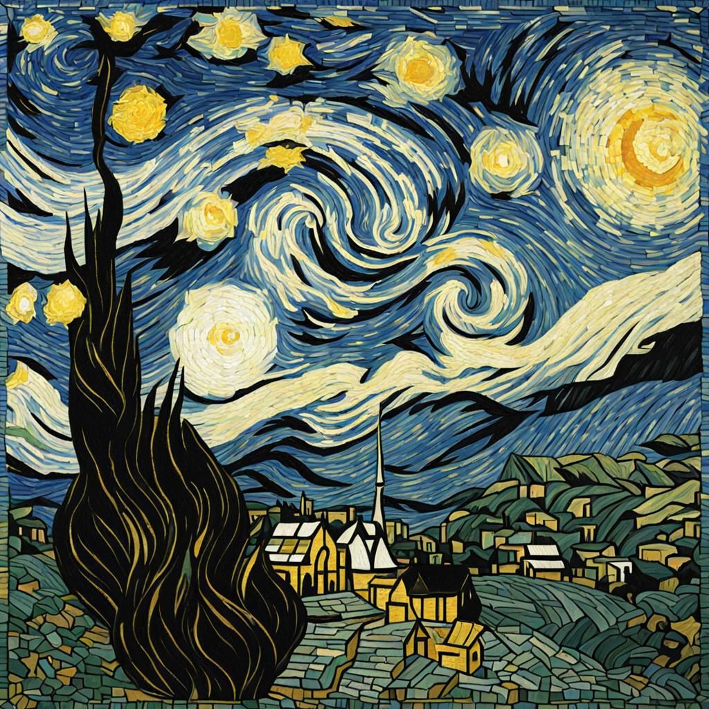 Starry night - AI Generated Artwork - NightCafe Creator