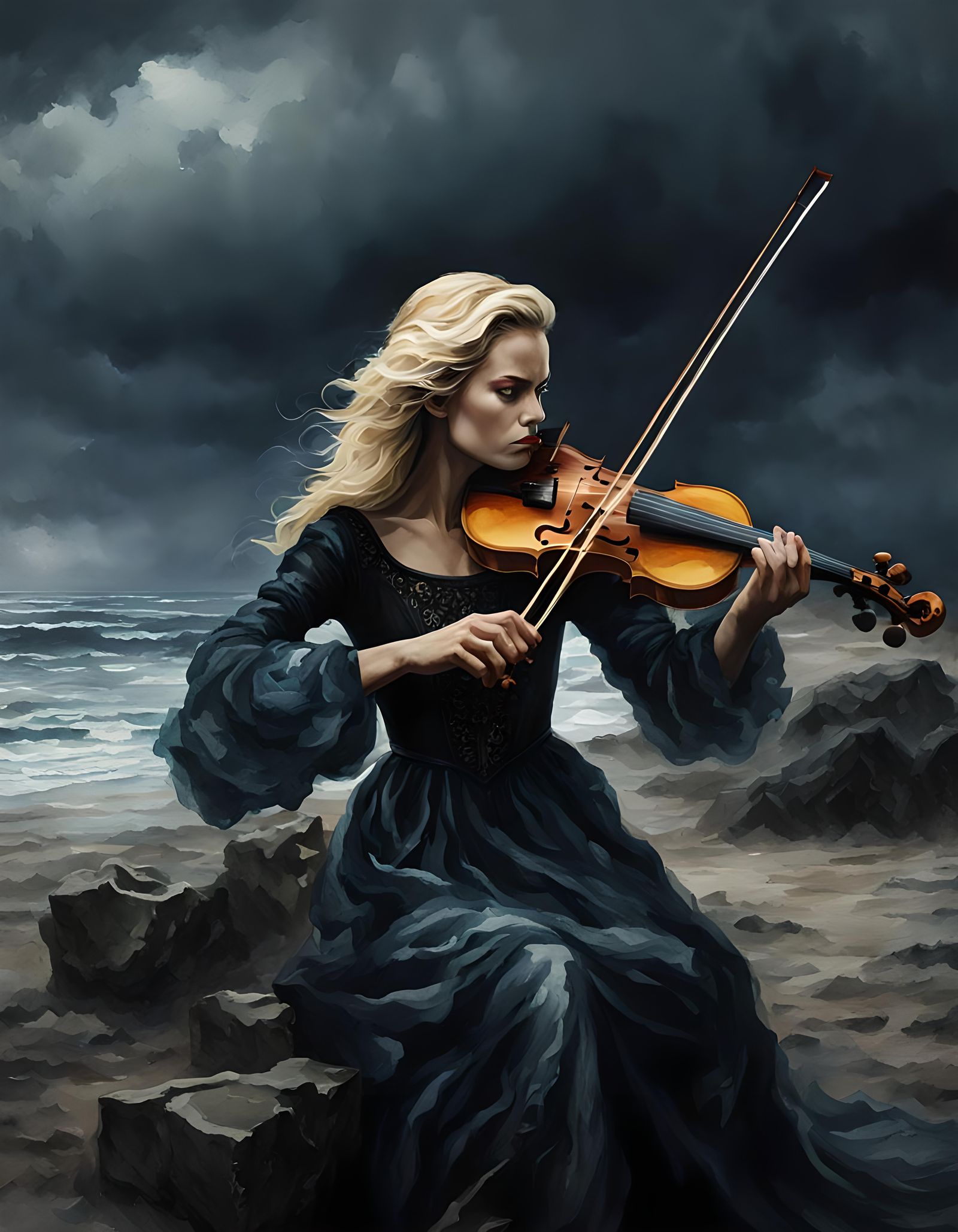 Sentimental violin. - AI Generated Artwork - NightCafe Creator